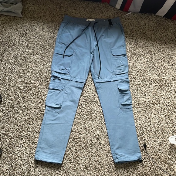 PacSun | Pants | Blue Cargo Pants W Adjustable Leg Cuff | Poshmark